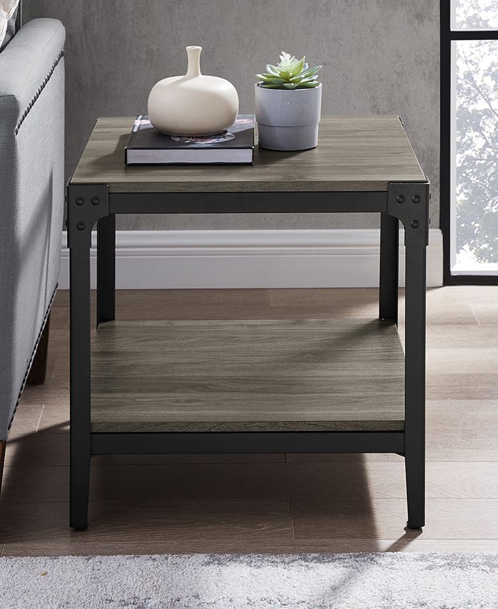 Walker Edison Rustic Wood End Side Table, Set Of 2 - Macy's