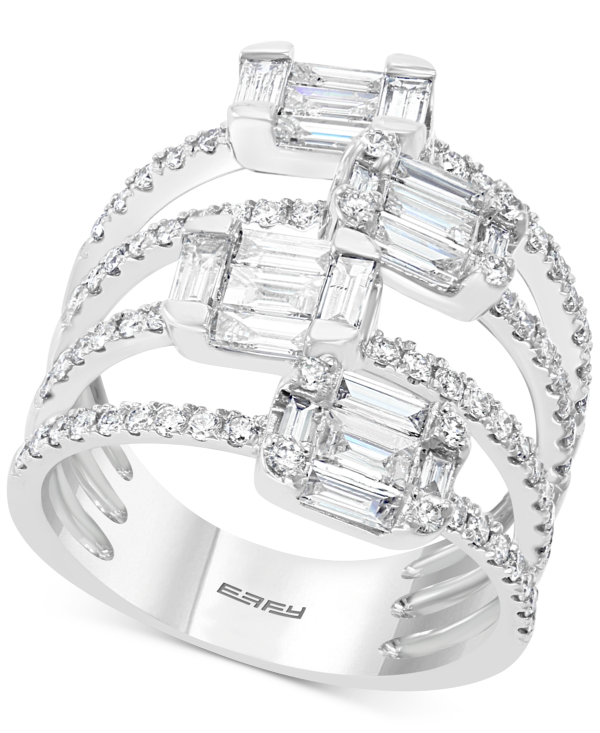 Click here for Effy Hematian Diamond Multi-Row Baguette Statement... prices