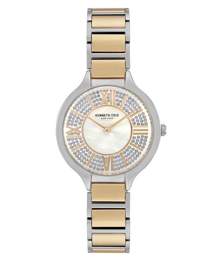 Kenneth Cole New York Women's Two Tone Stainless Steel Bracelet Watch ...