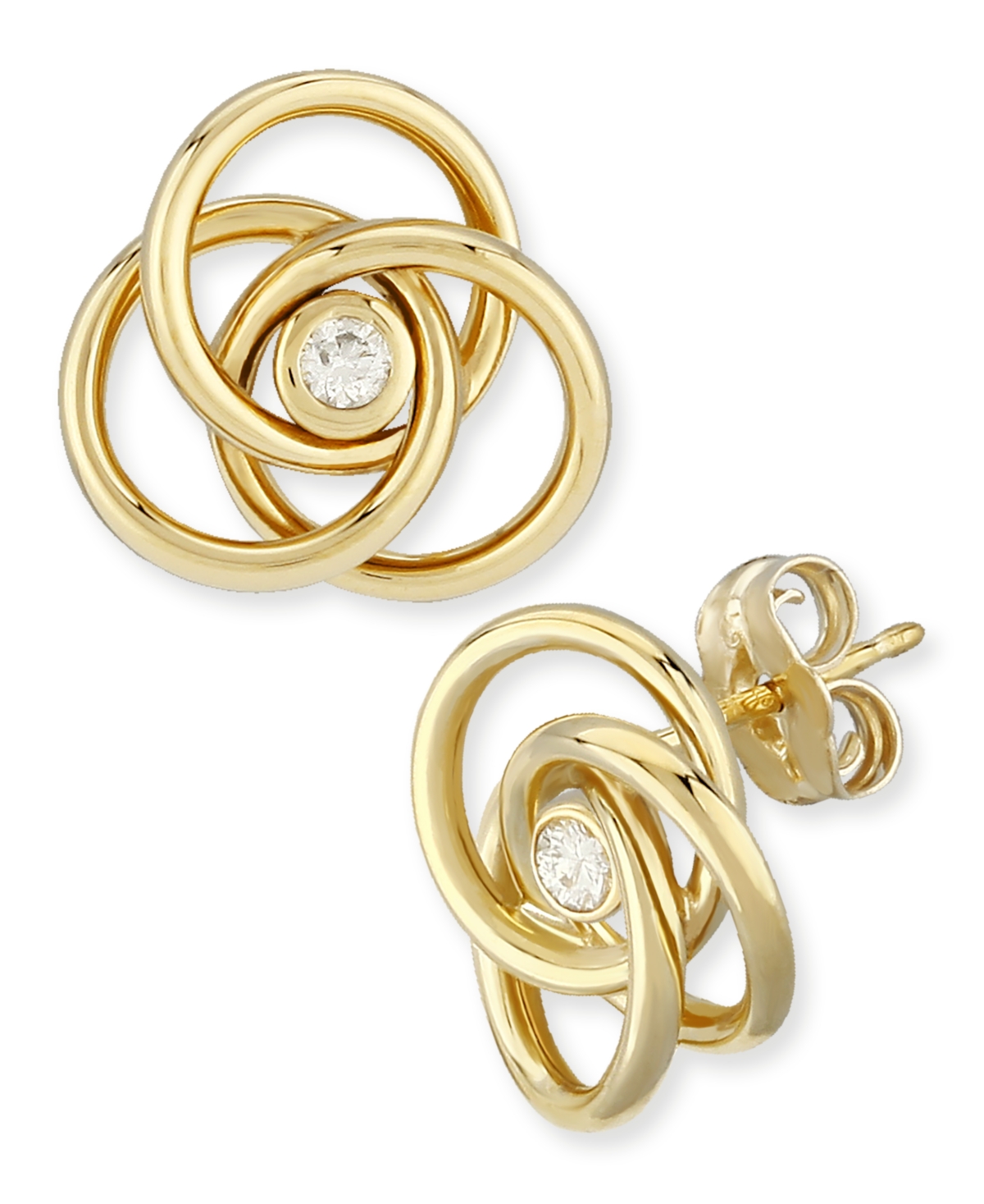Click here for Diamond Accent Love Knot Earrings in 14K Yellow Go... prices
