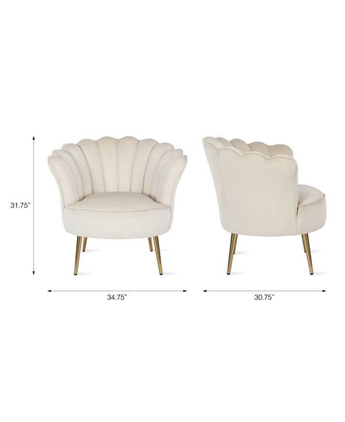 Novogratz Collection Presley Modern Glam Seashell Accent Chair - Macy's