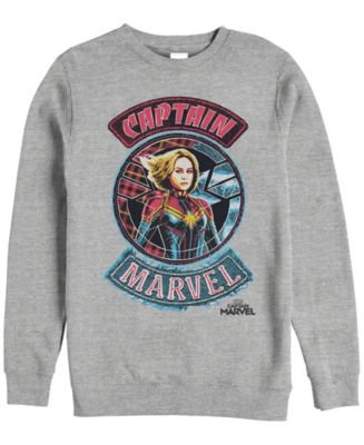 Marvel Men's Captain Marvel Patchwork Logos, Crewneck Fleece - Macy's