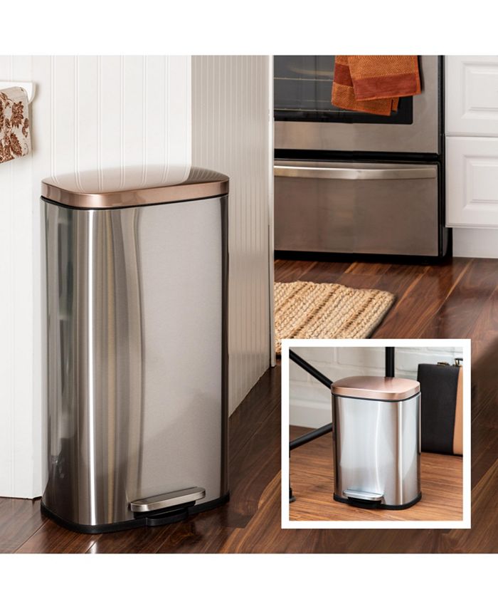 Honey Can Do Rectangular 2-Pc. Soft-Close Trash Can Set - Macy's