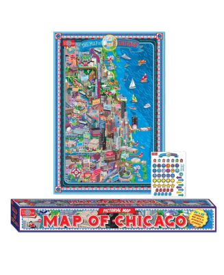 T.S. Shure Map of Chicago, Laminated Poster with Stickers - Macy's