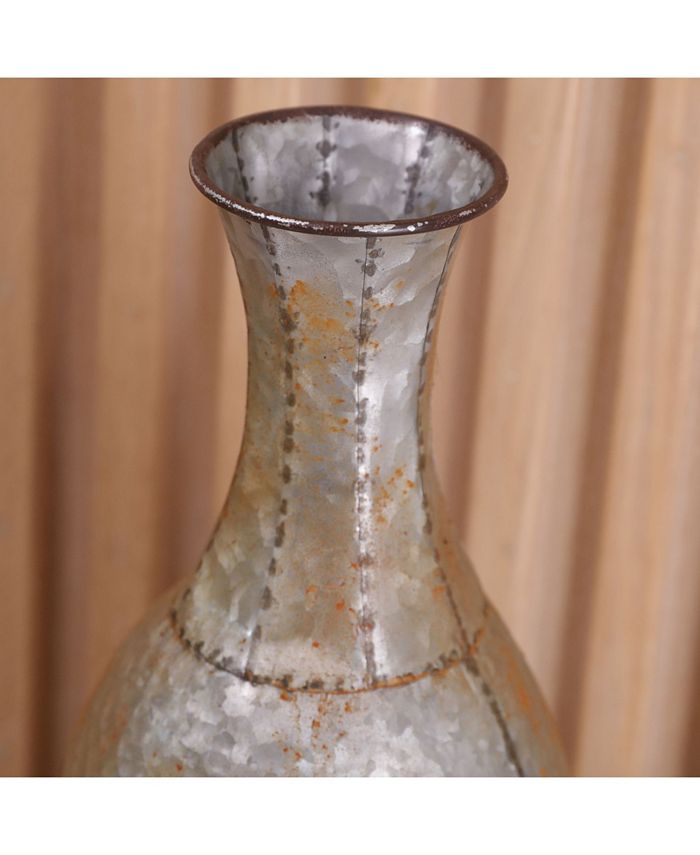 Vintiquewise Rustic Farmhouse Style Galvanized Metal Floor Vase ...