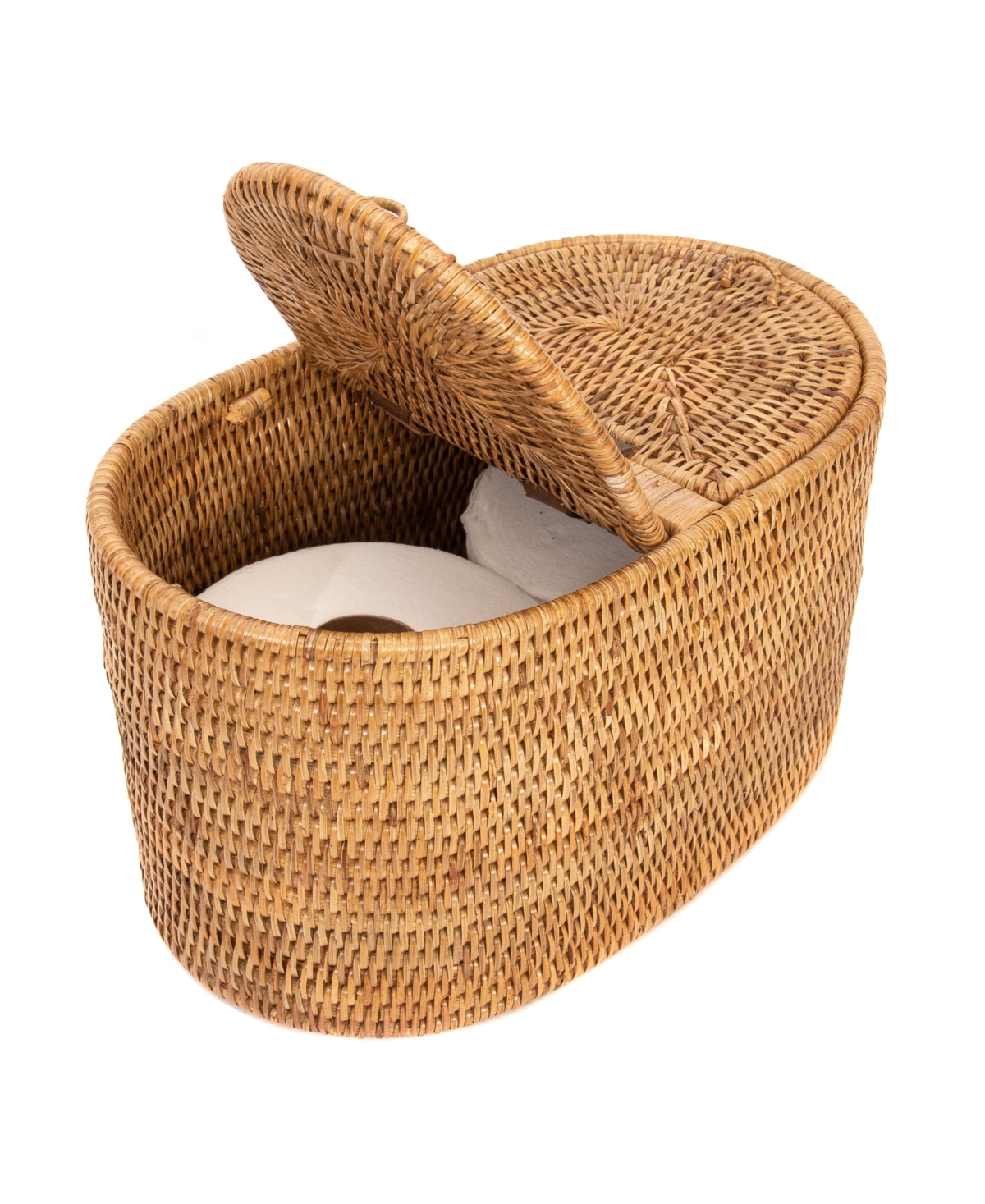 Click here for Artifacts Rattan Oval Double Tissue Roll Box - Hon... prices