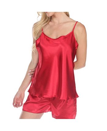 White Mark Satin Cami and Shorts Pajama Set - Macy's