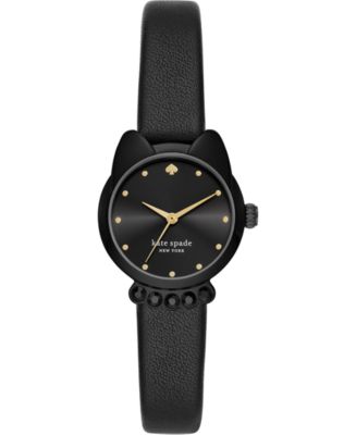 Kate Spade New York Women's Cat Face Black Strap Watch 26mm - Macy's