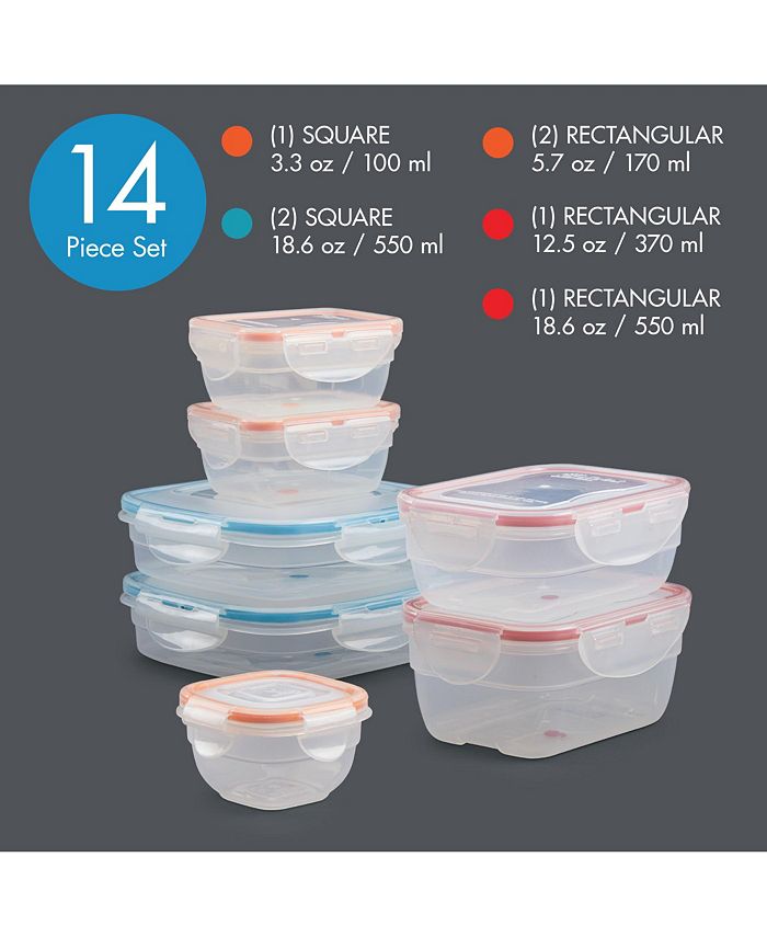 Lock n Lock Easy Essentials Color Mates Assorted 14-Pc. Food Storage ...