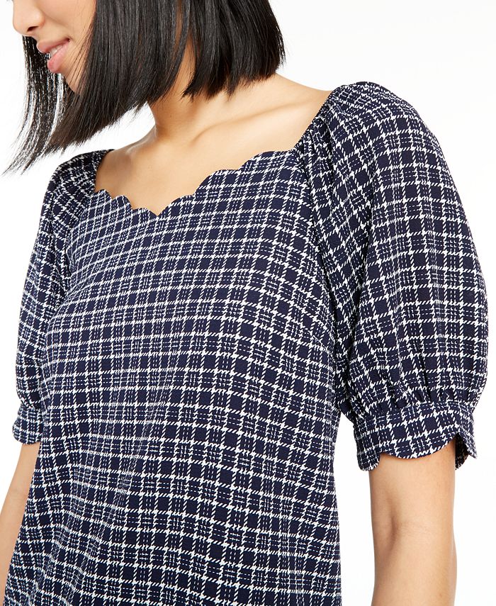 Monteau Petite Scalloped Sweetheart-Neck Top - Macy's