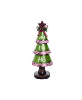 Trans Pac Resin Small Green Christmas HO-HO-HO Tree - Macy's