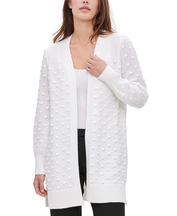 Calvin Klein Popcorn-Knit Open-Front Cardigan - Macy's