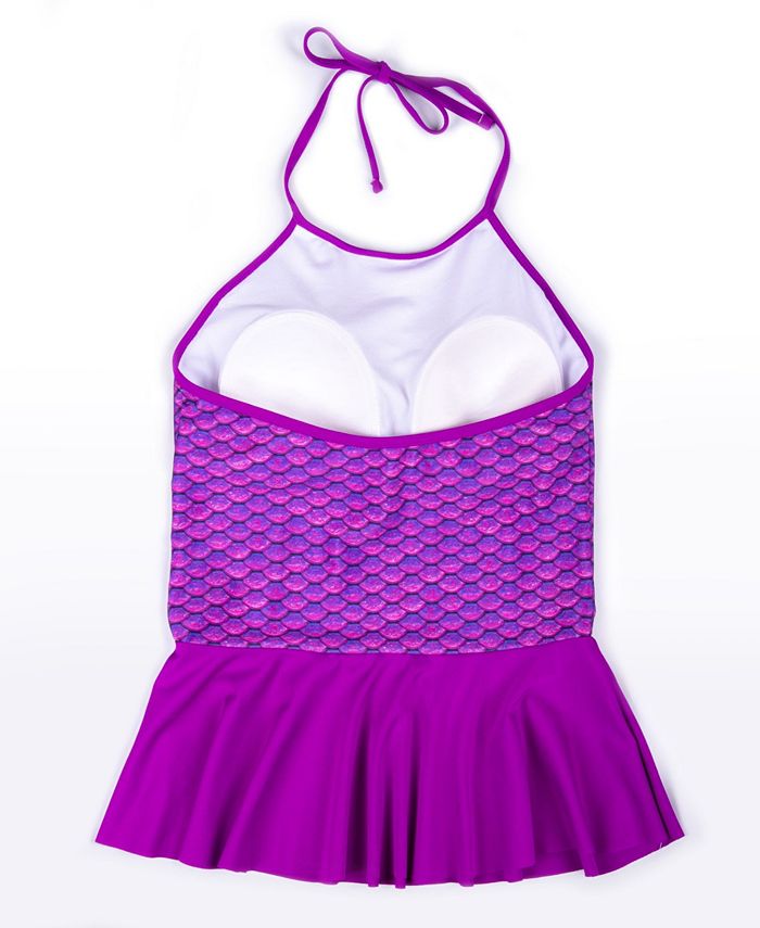 Fin Fun Mermaid Scale-Print Peplum Tankini Top - Macy's