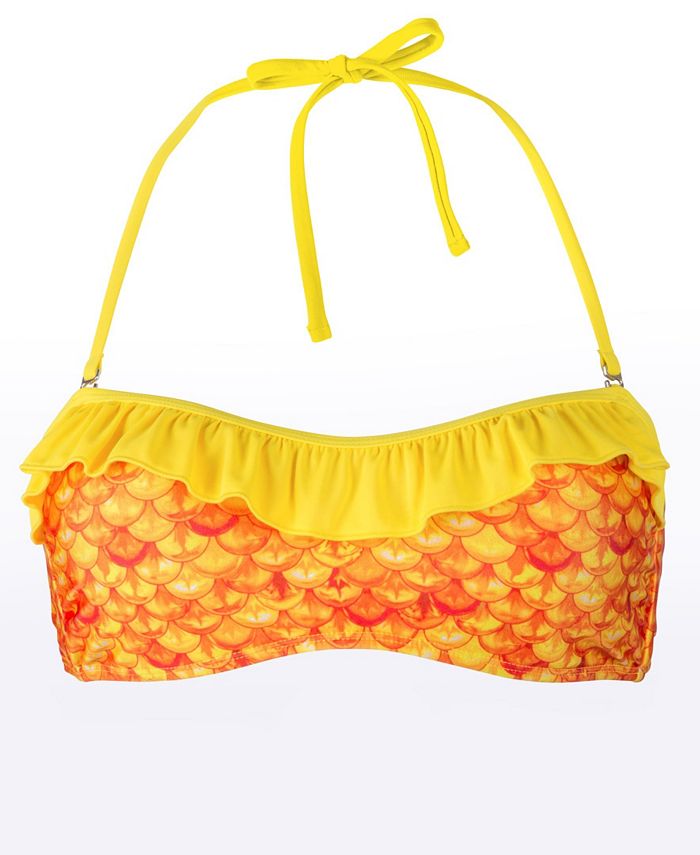 Fin Fun Mermaid Scale-Print Bandeau Bikini Top - Macy's