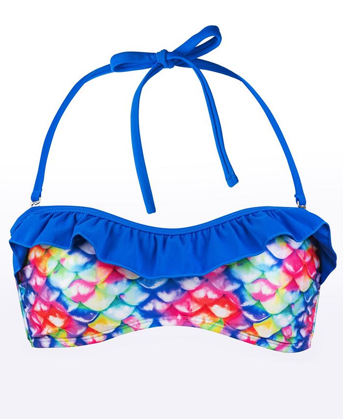 Fin Fun Mermaid Scale-Print Bandeau Bikini Top - Macy's