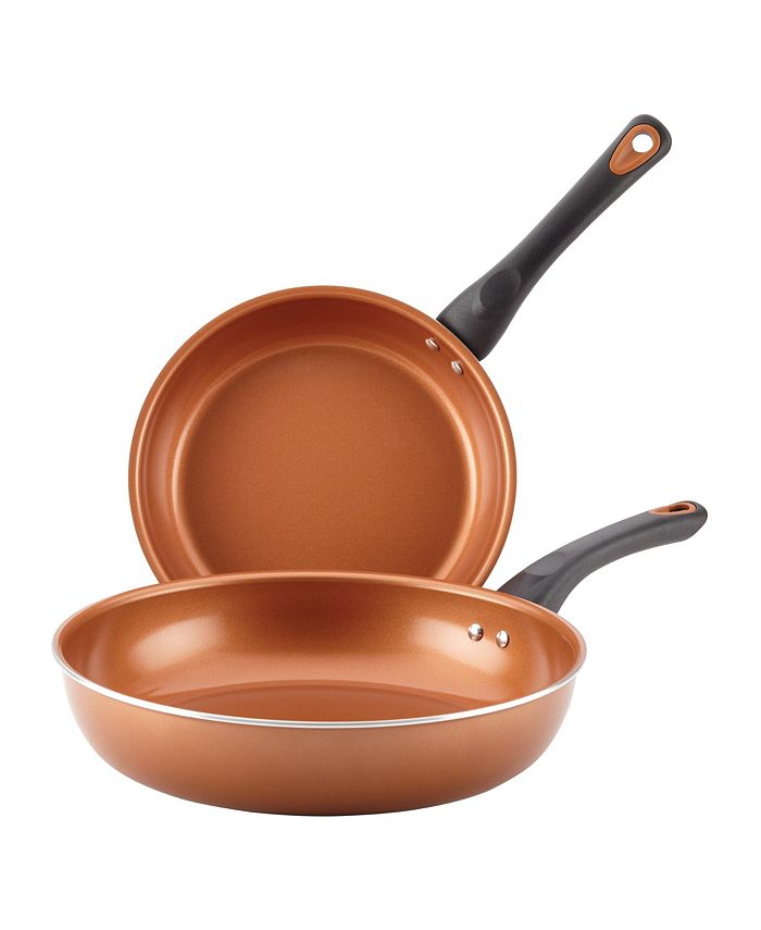 Farberware Glide Copper 2-Pc. Ceramic Non-Stick Skillet Set - Macy's