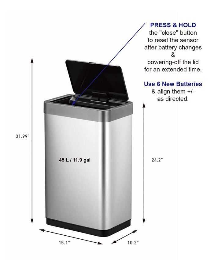 EKO Mirage-X 45L Motion Sensor Trash Can - Macy's