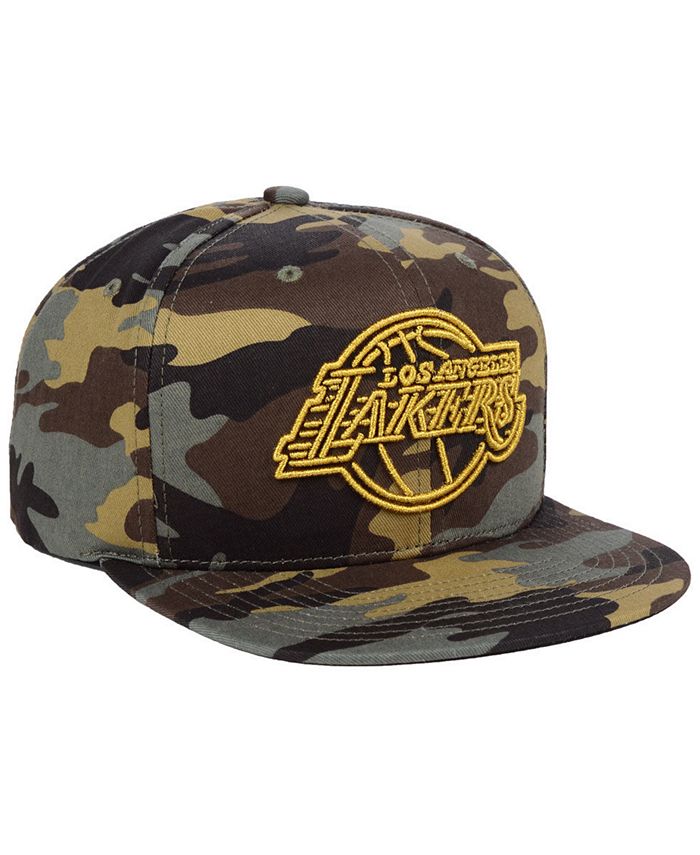 Mitchell & Ness Los Angeles Lakers Camo Neon Snapback Cap - Macy's