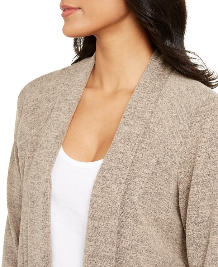NY Collection Shawl-Collar Open-Front Cardigan - Macy's