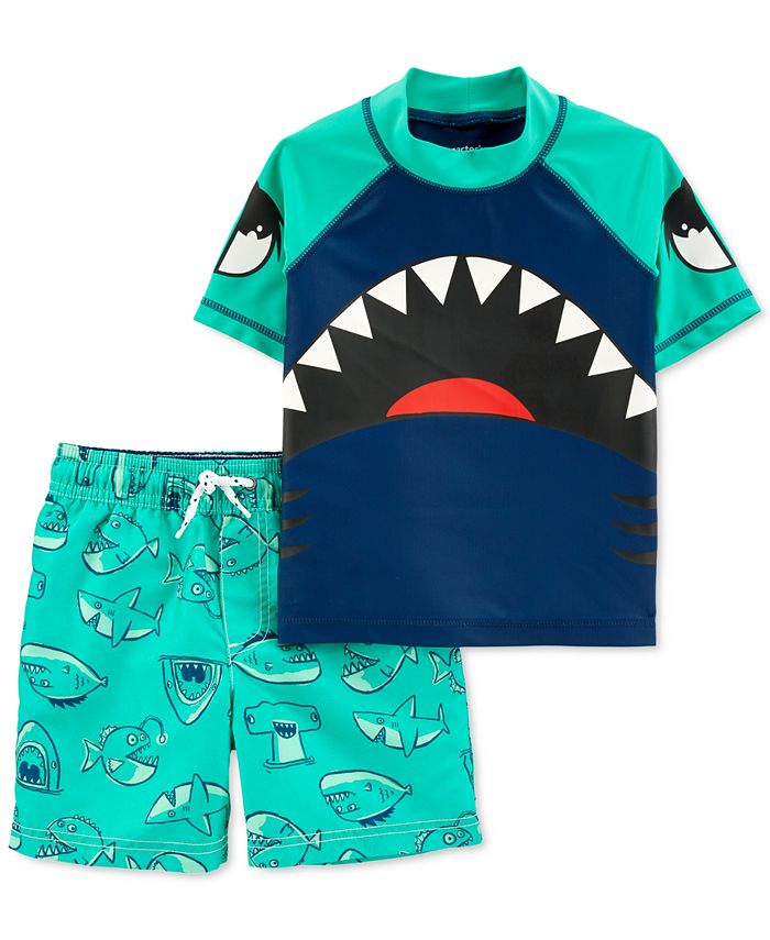 Carter's Baby Boys 2-Pc. Shark Rash Guard Set - Macy's