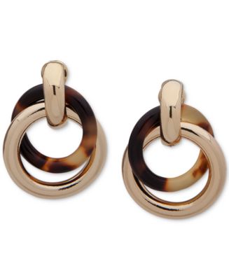Lauren Ralph Lauren Gold-Tone & Tortoise-Look Circle Clip-On Drop ...