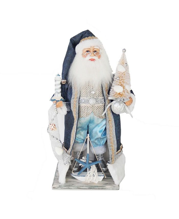 Kurt Adler 18-inch Kringle Klaus Nautical Santa with Tree - Macy's