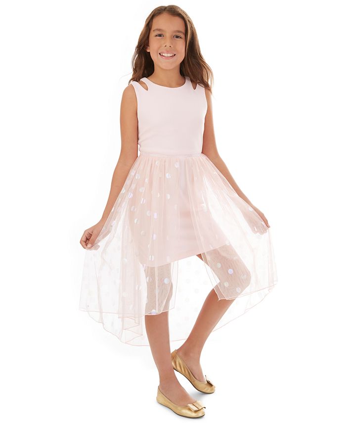 BCX Big Girls Polka-Dot Walkthrough Dress - Macy's