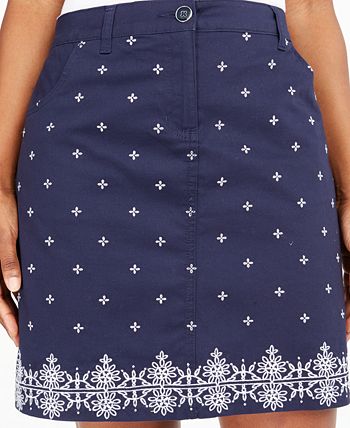 Karen Scott Caraway Stars Embroidered Skort, Created for Macy's - Macy's