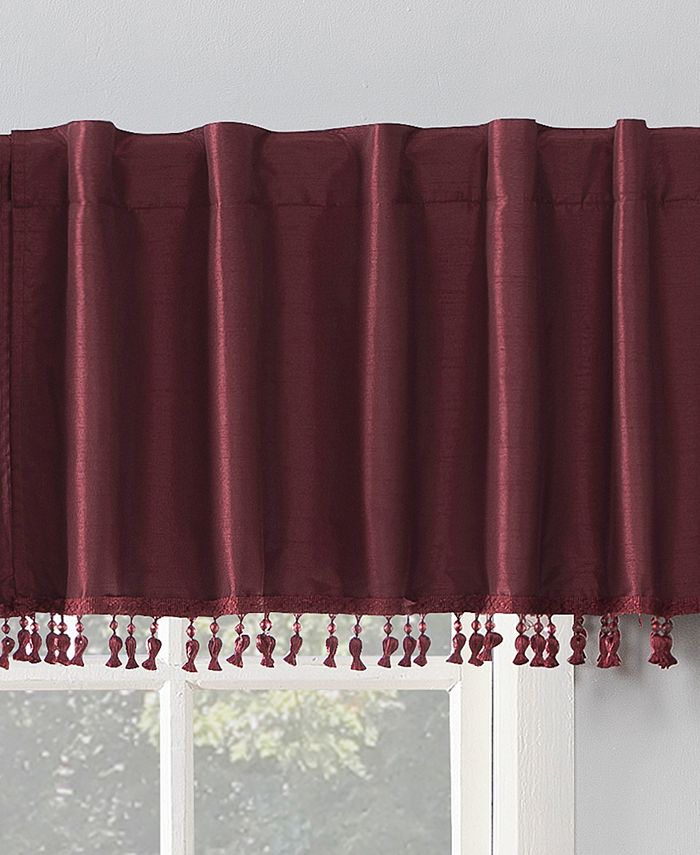 Sun Zero Evelina 50" x 17" Faux Silk Beaded Thermal Blackout Valance ...