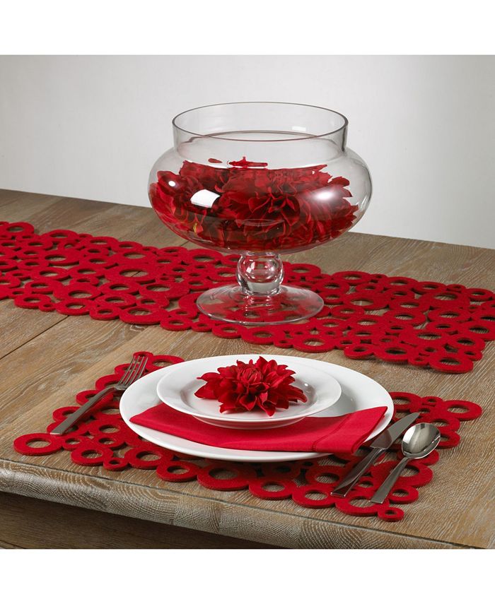 Saro Lifestyle Red Felt Table Runner - Macy's
