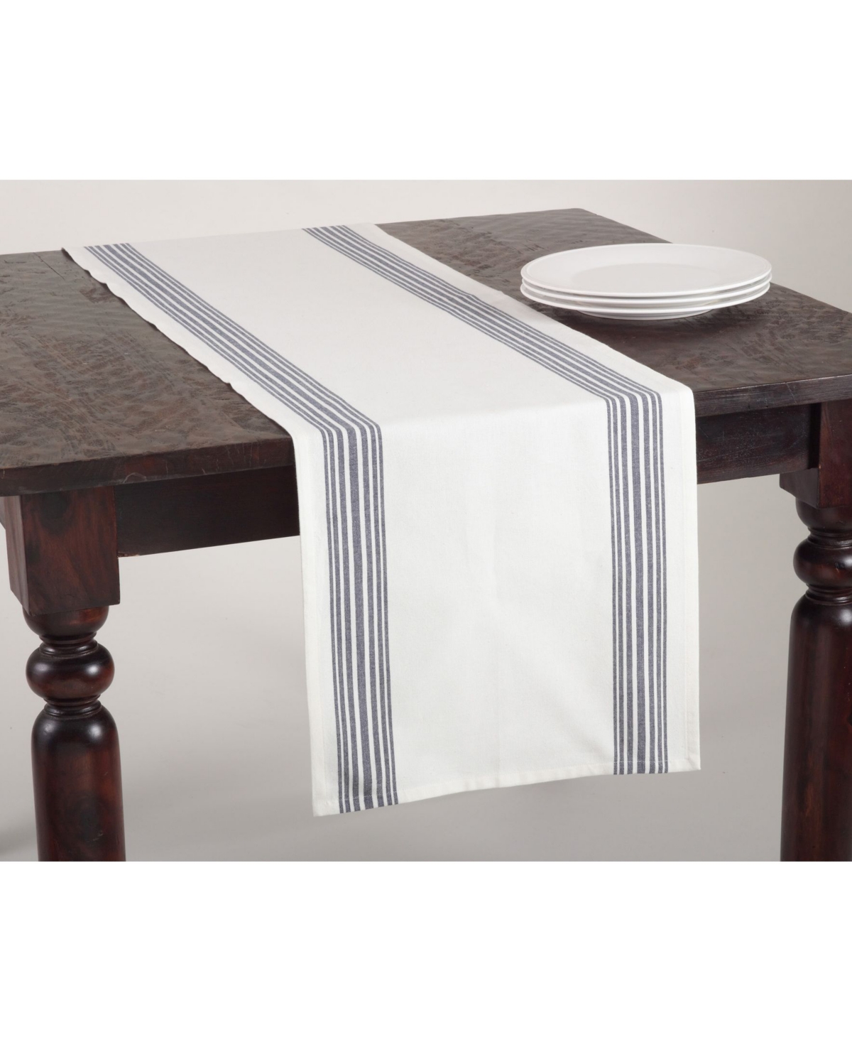 Click here for Saro Lifestyle Striped Design Runner - Navy Blue prices