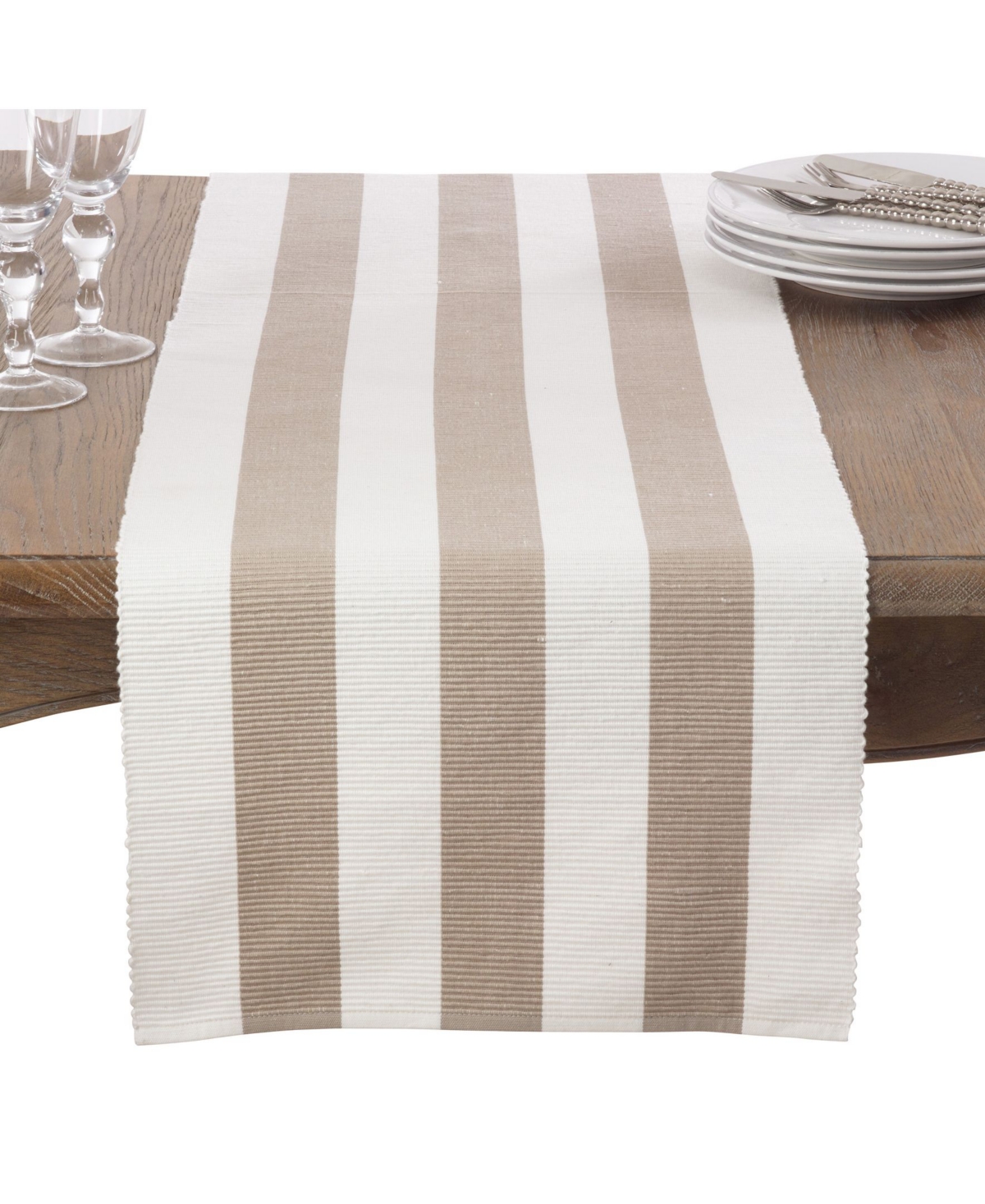 Click here for Saro Lifestyle Classic Stripe Design Ribbed Cotton... prices