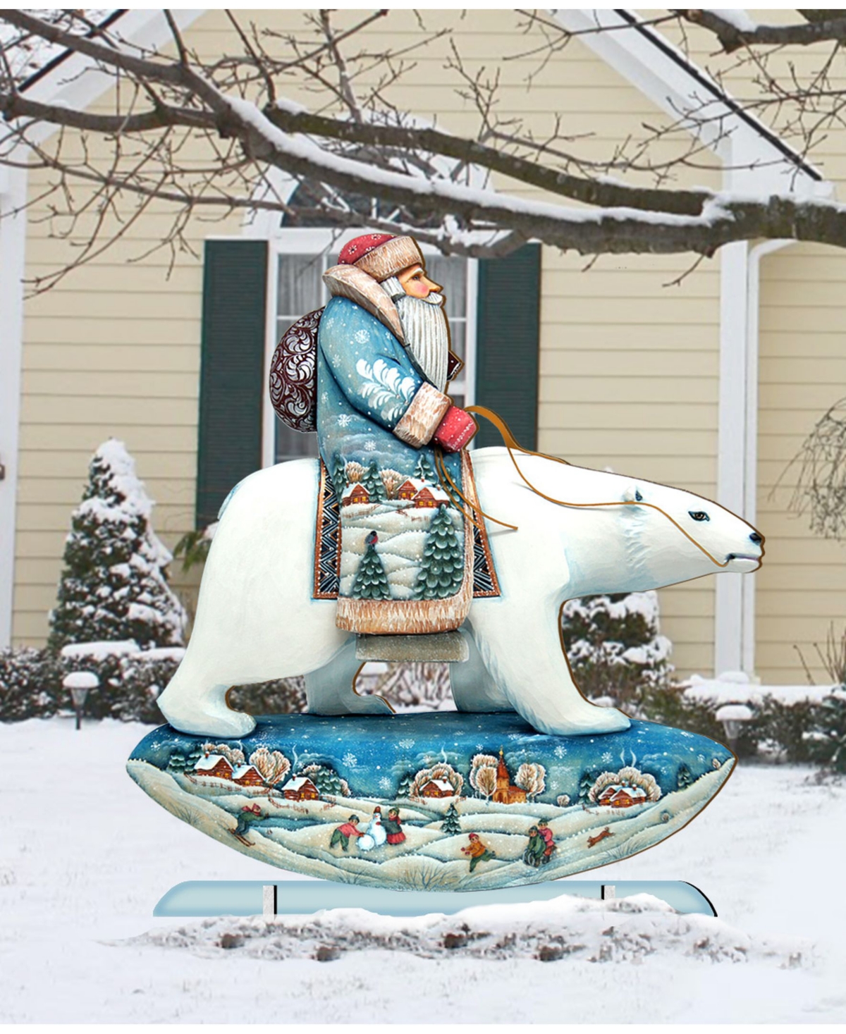 Click here for Designocracy Polar Bear Santa Free Standing Garden... prices