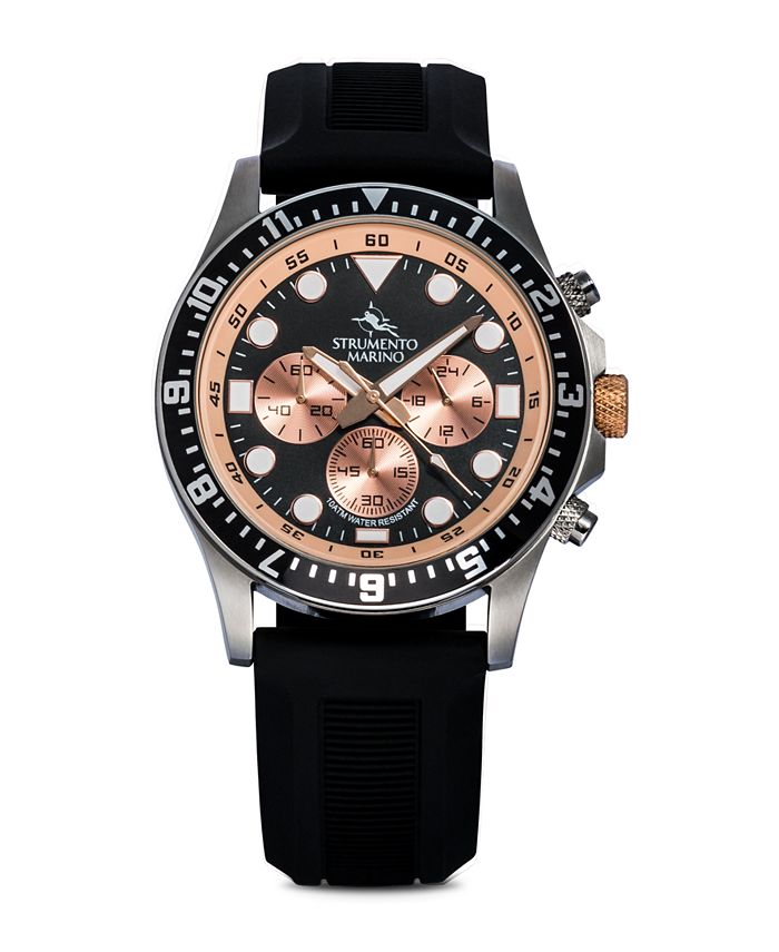 Strumento Marino Men's Typhoon Nautical Sport Black Silicone ...