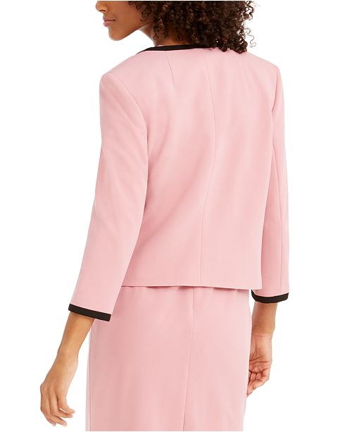 Nine West Contrast-Piping Jewel-Neck Jacket & Reviews - Jackets ...