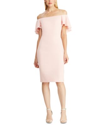 Lauren Ralph Lauren Ruffle-Cape Jersey Dress - Macy's