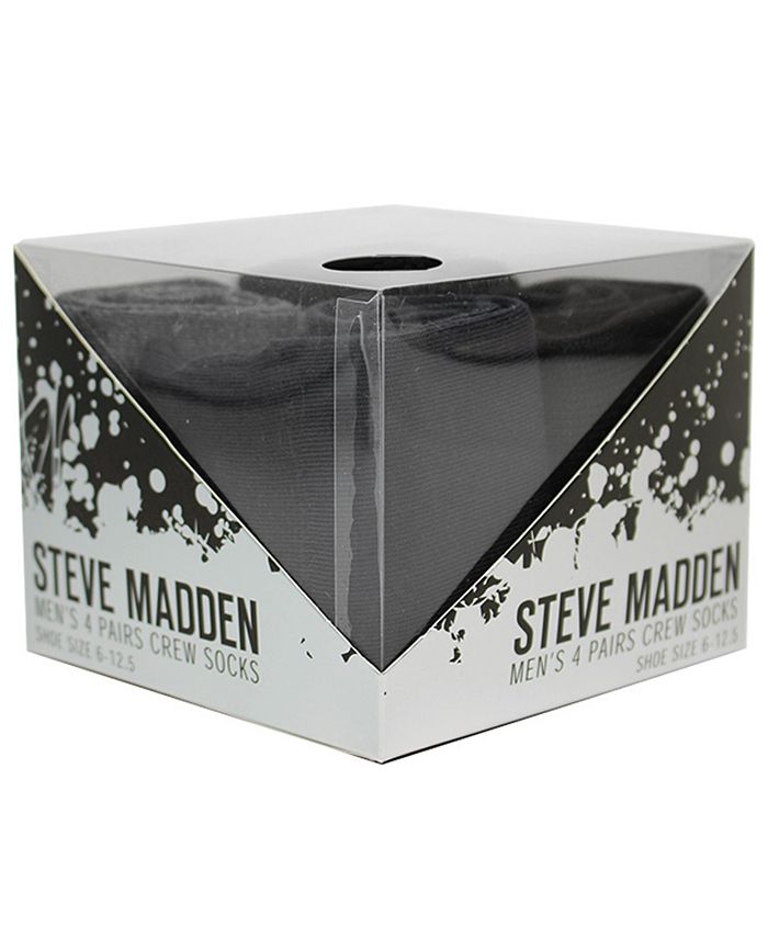Steve Madden Gift Box- Men's 4-Pk. Crew Socks - Macy's