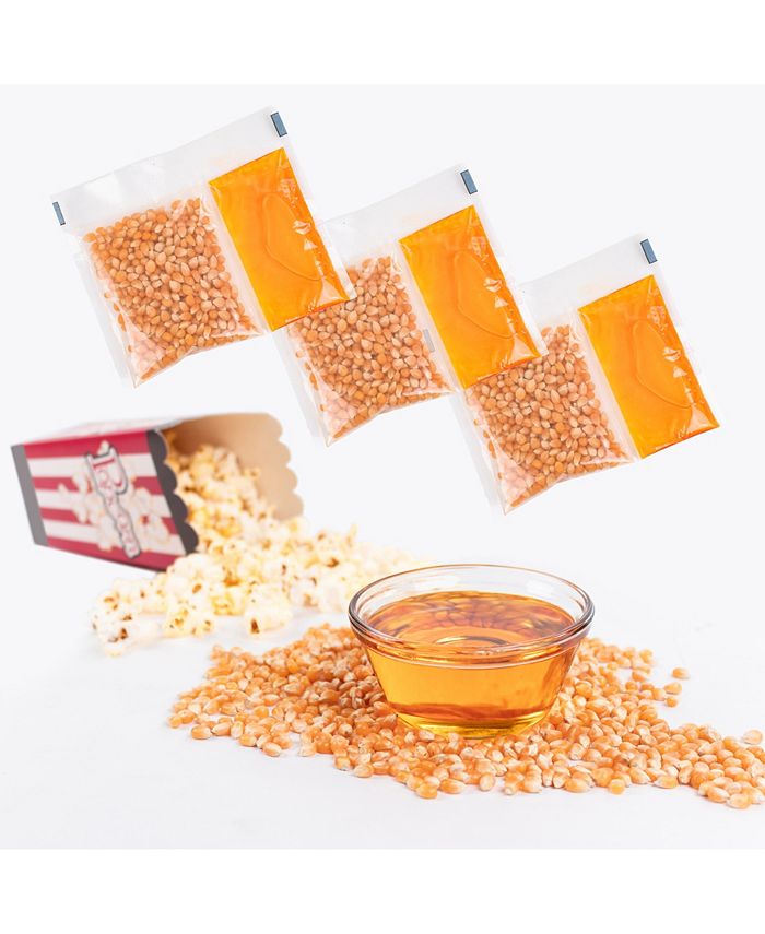 Nostalgia KPP824 Premium Popcorn, Oil & Seasoning Kit, 8-oz. Packets ...
