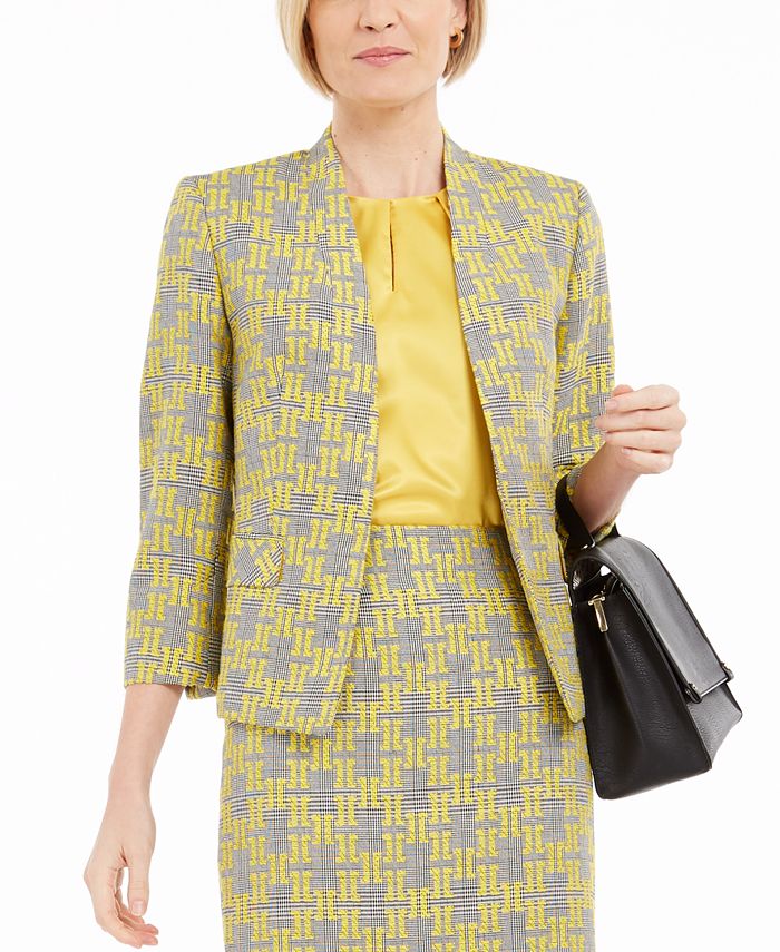 Kasper Jacquard Open-Front Jacket - Macy's