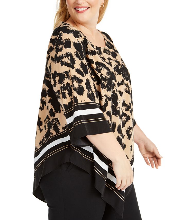 Alfani Plus Size Animal-Print Top, Created for Macy's - Macy's