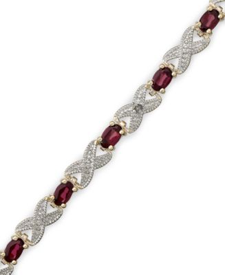 Victoria Townsend 18k Gold over Sterling Silver Bracelet, Garnet (3-1/4 ...