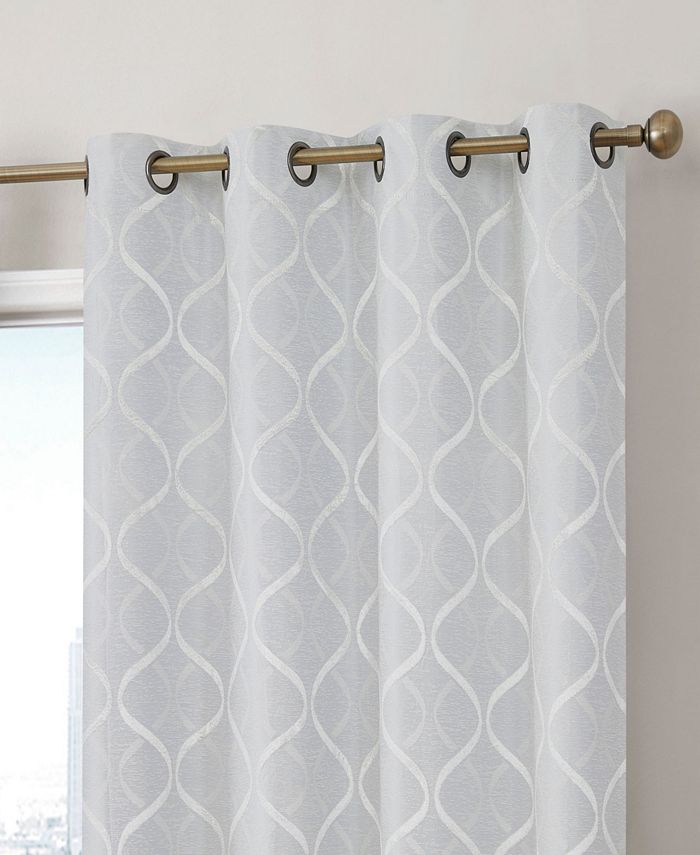 HLC.me Obscura Mackay Lattice Flocked 100% Blackout Grommet Curtain Panels - Set of 2 - Macy's