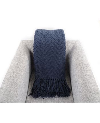 Battilo Knit Zig Zag Textured Woven Micro Chenille Throw & Reviews ...
