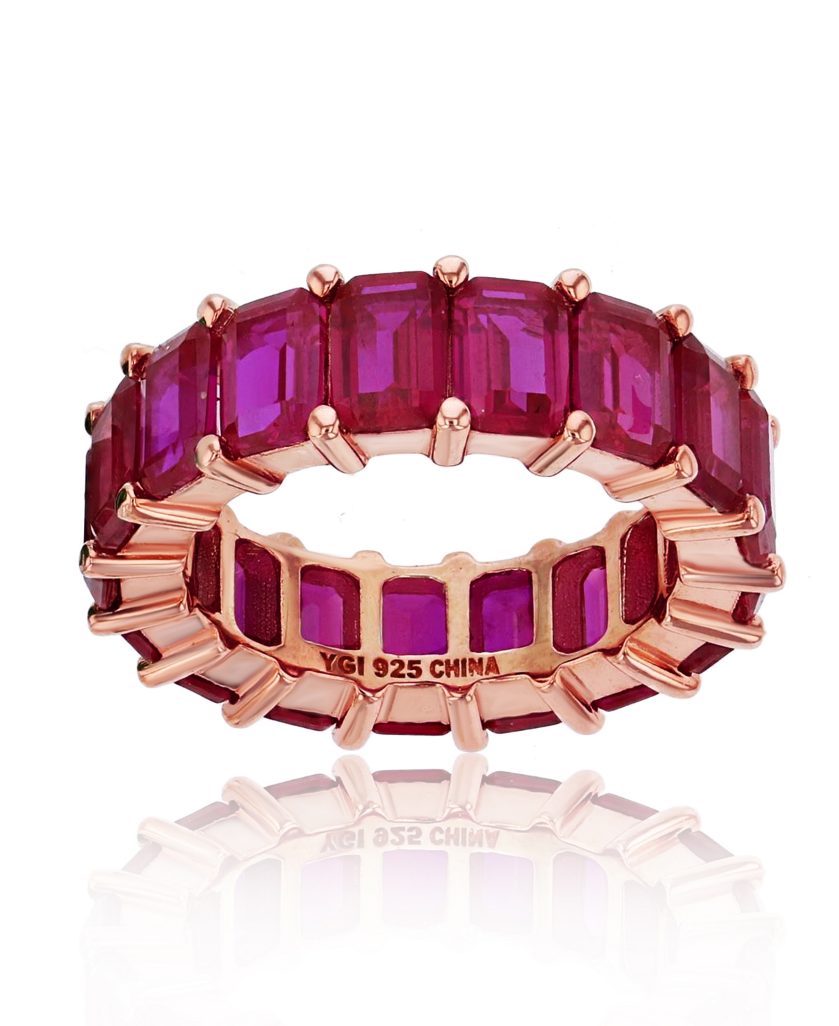 Click here for Red Emerald Cut Cubic Zirconia Eternity Band in 14... prices