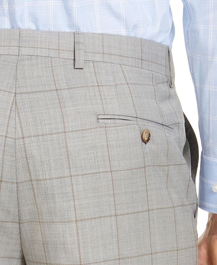 Lauren Ralph Lauren Men's Classic-Fit UltraFlex Stretch Gray Windowpane ...