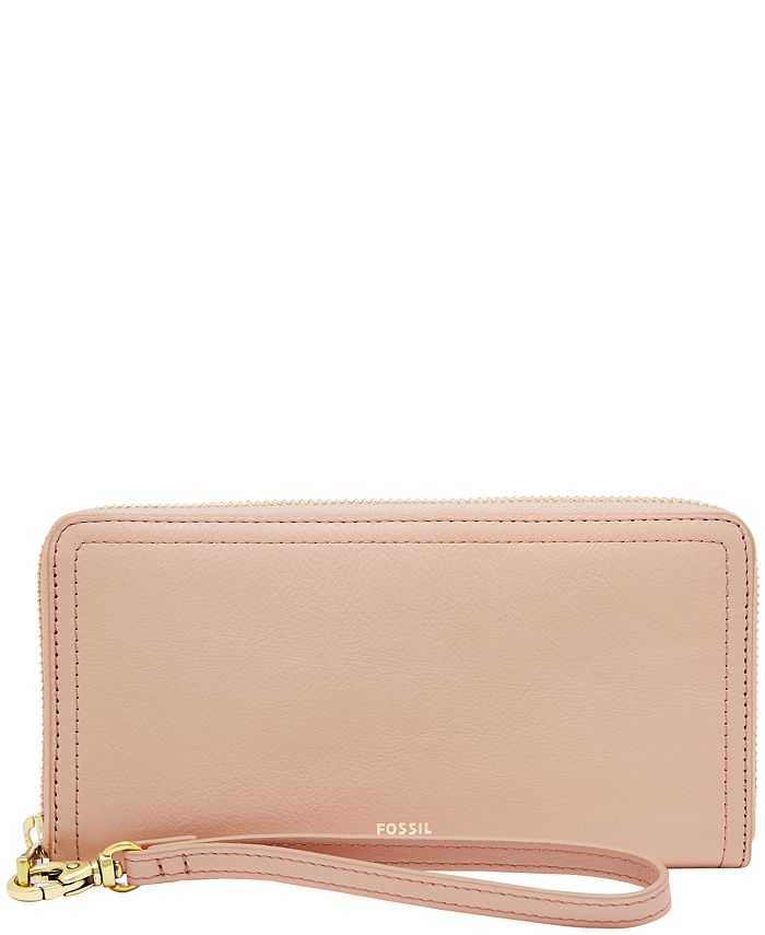 Fossil Logan Leather Zip Around Wallet - Macy's