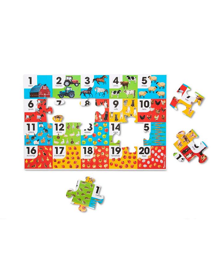 Melissa and Doug 24-Piece Farm Number Floor Puzzle - Macy's