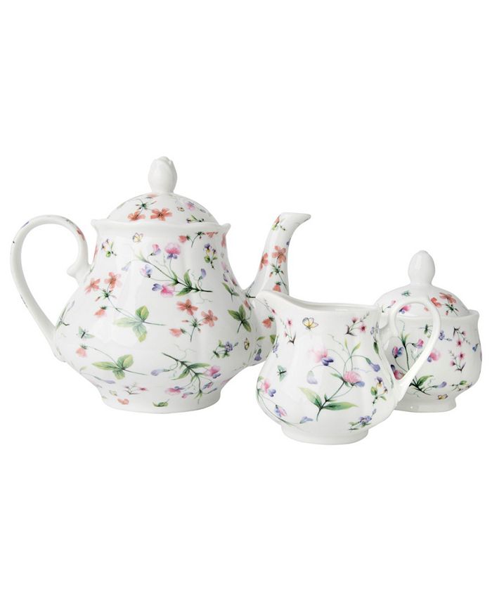 Home Essentials CLOSEOUT! Butterfly Rose 3 pc Tea Gift Set, Created for ...