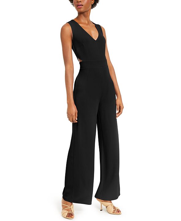 Bar III V-Neck Cut-Out Crepe Jumpsuit, Created for Macy's & Reviews ...