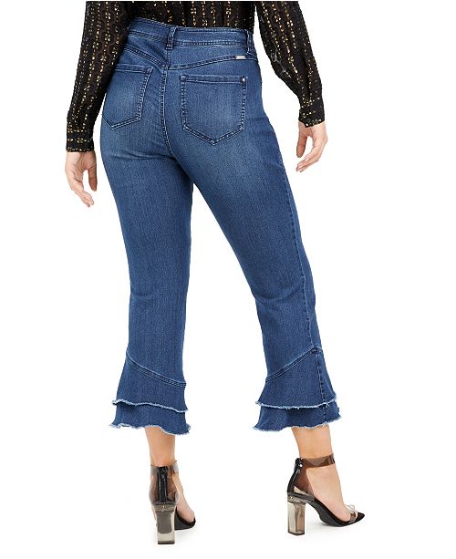 INC International Concepts INC Double-Ruffle Hem Curvy Ankle Jeans ...